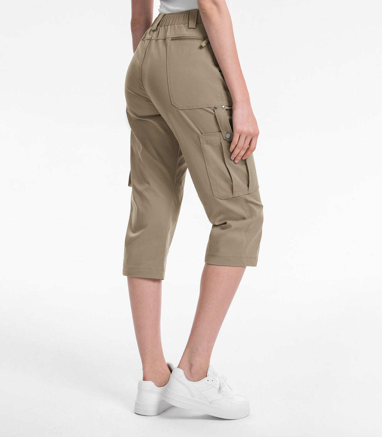 Women's Cargo Capris Pants High Waist Waterproof Hiking - HikerFlex W0