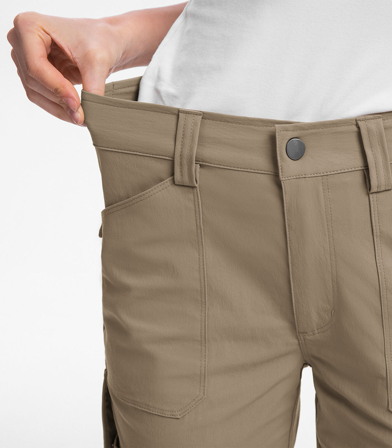 Women's Cargo Capris Pants High Waist Waterproof Hiking - HikerFlex W0